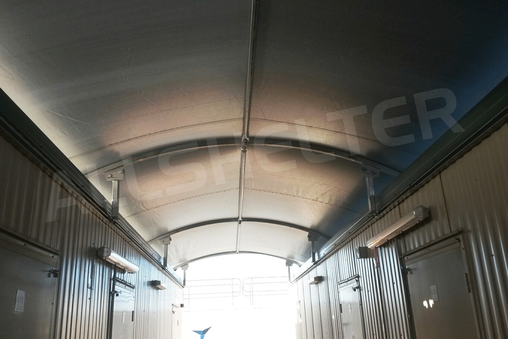 Fabric Covered Walkways for Ausco camps | Allshelter