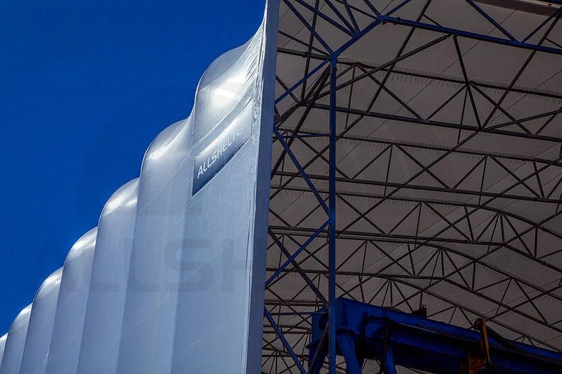 A Mobile, On-site Fabric Shed for S&L Steel l Allshelter